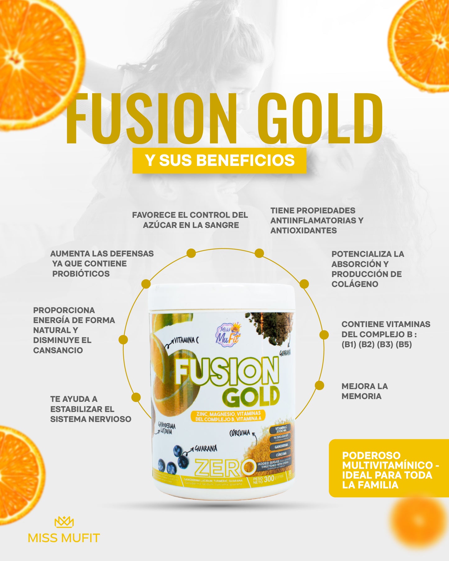 Fusión Gold – Multivitamínico Alto en Vitamina C – Miss Mufit