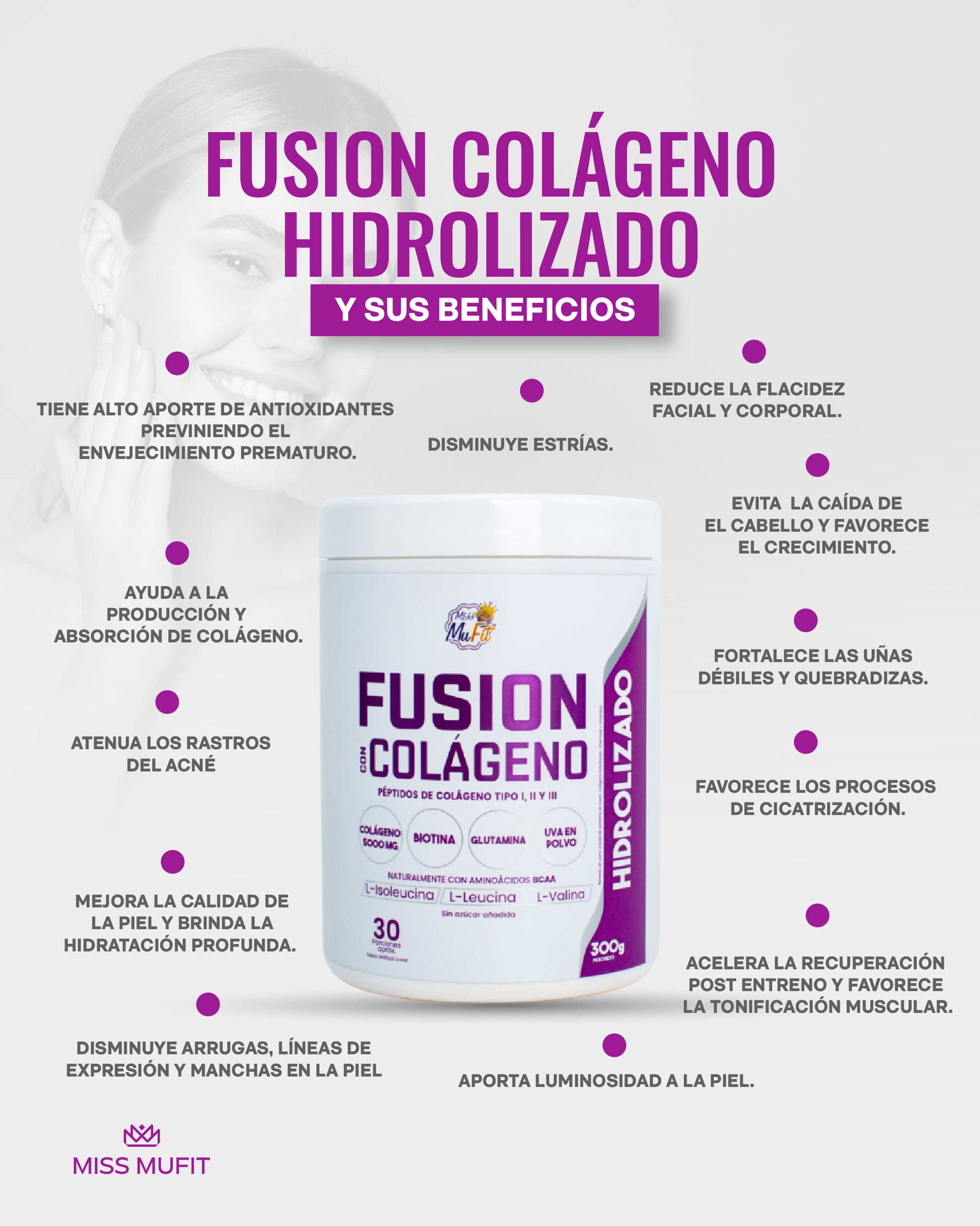 Fusión Hydrolized Collagen – Colageno Hidrolizado – Miss Mufit
